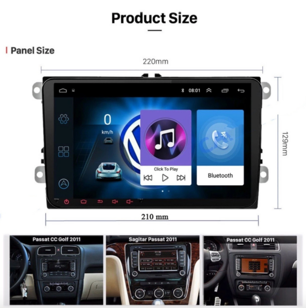 VW Double Din Head Unit for Volkswagen, Bluetooth, Radio, Video Player ...